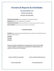 Formato de Reporte de Actividades en Word Gratis - Herramienta Libre